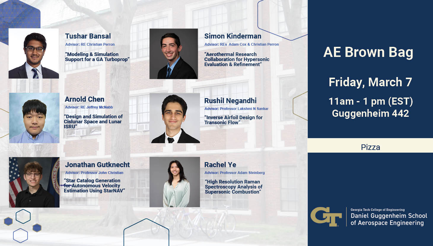 AE Brown Bag Seminar: Bansal, Chen, Gutknecht, Kinderman, Negandhi, Ye | Daniel Guggenheim ...